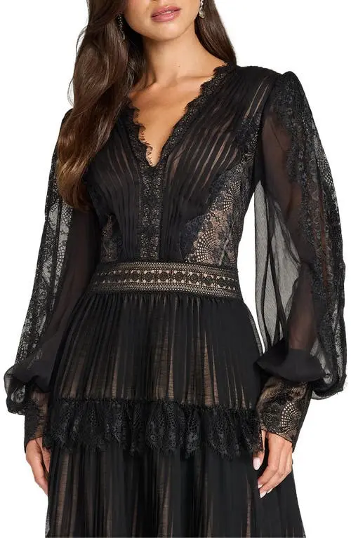Tadashi Shoji V-neck Lace Midi Dress