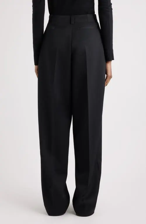Givenchy Pinched Pleat Wide Leg Wool Pants