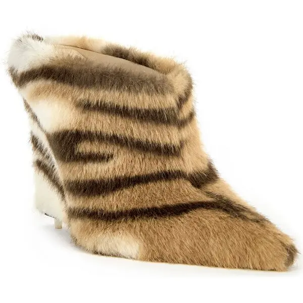 AZALEA WANG Wafiya Faux Fur Wedge Mule