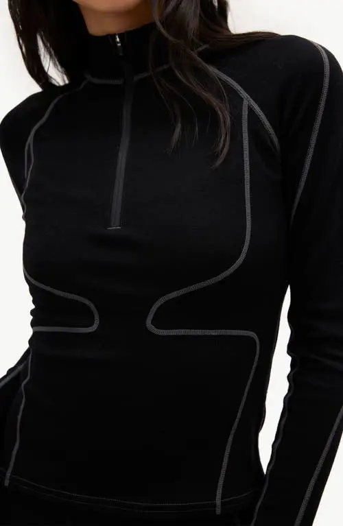 HALFDAYS Fay Merino Wool Blend Quarter Zip Top