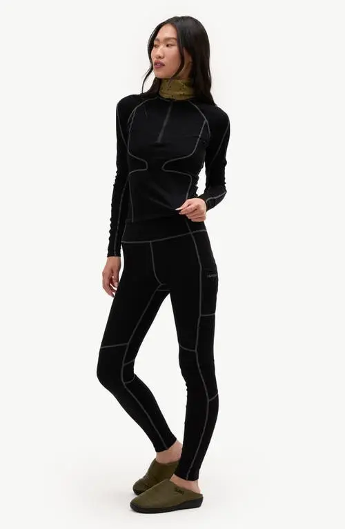 HALFDAYS Fay Merino Wool Blend Quarter Zip Top