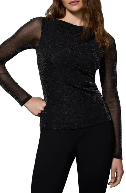 Sanctuary Sparkle Mesh Sleeve Top