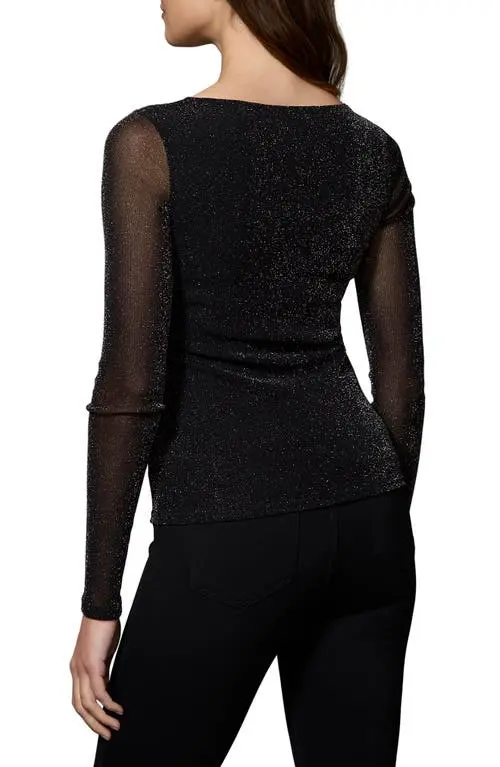 Sanctuary Sparkle Mesh Sleeve Top