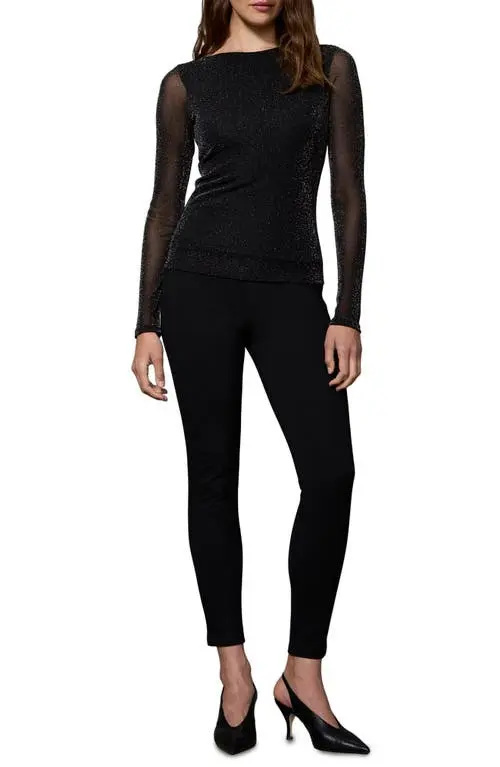 Sanctuary Sparkle Mesh Sleeve Top