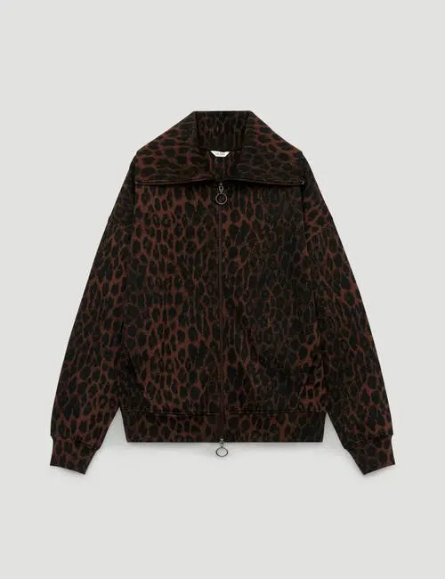 HUSH Leopard Print Double Zip Sweatshirt