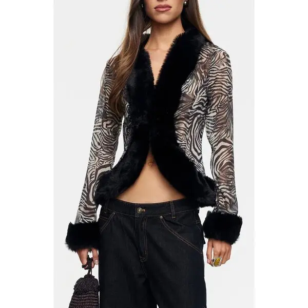Lioness Dynasty Faux Fur Trim Jacket
