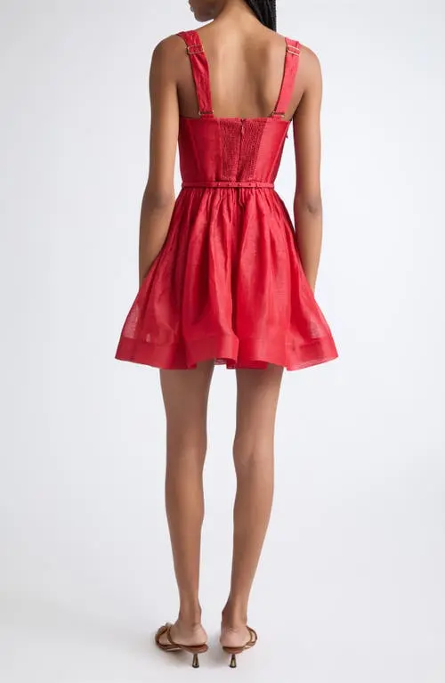 Zimmermann Bow Linen & Silk Minidress