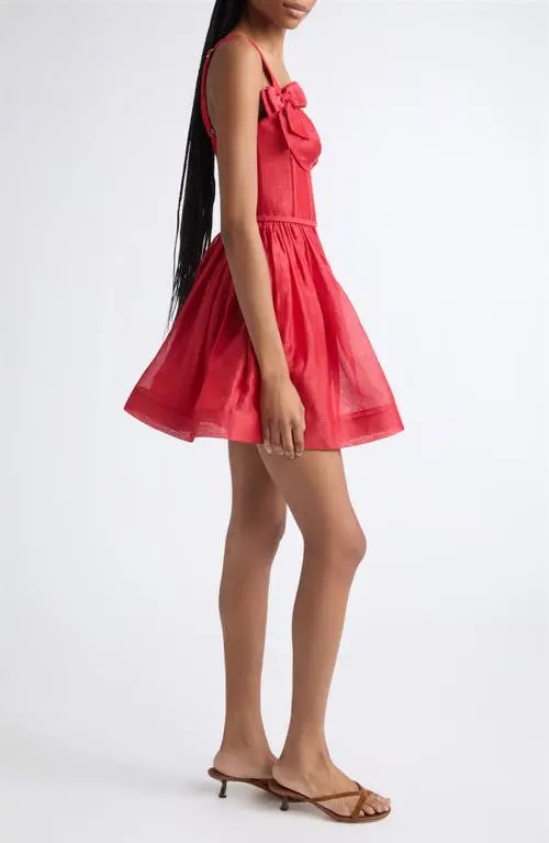 Zimmermann Bow Linen & Silk Minidress