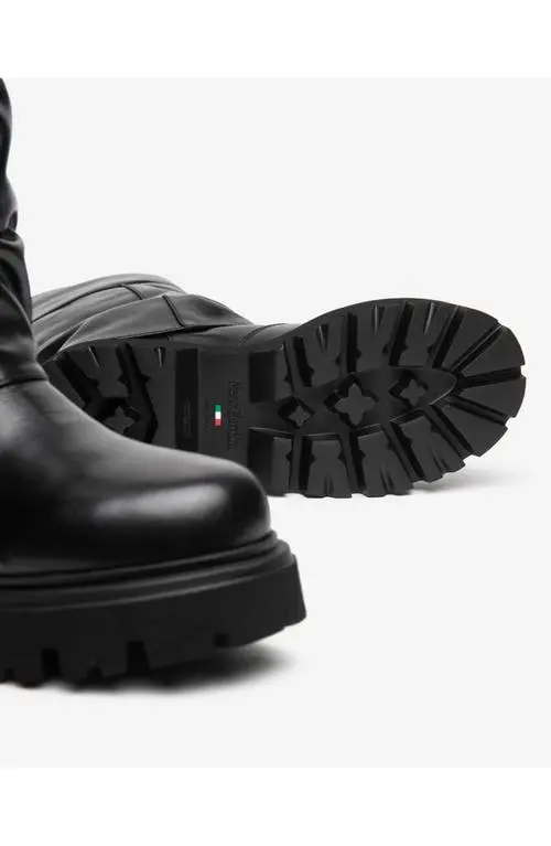 NEROGIARDINI Lug Sole Cuffed Leather Boot