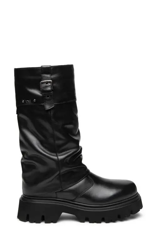 NEROGIARDINI Lug Sole Cuffed Leather Boot