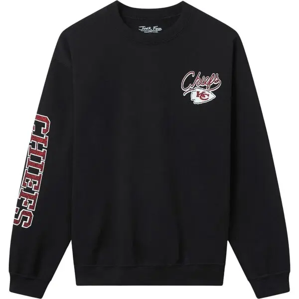 Junk Food Kansas City Chiefs Glitter Graphic Sweatshirt - Black