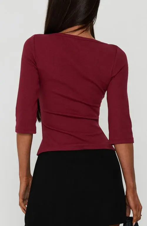 Princess Polly Baseline Ribbed V-neck T-shirt