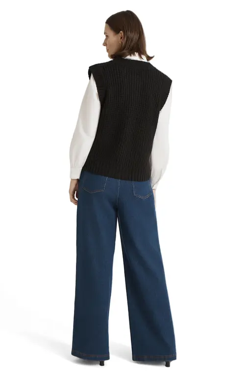 FINERY LONDON Janette Round Neck Sweater Vest - Black