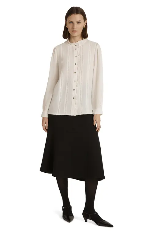 FINERY LONDON Fiora Crepe Button Through Blouse