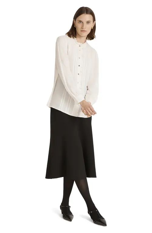 FINERY LONDON Fiora Crepe Button Through Blouse