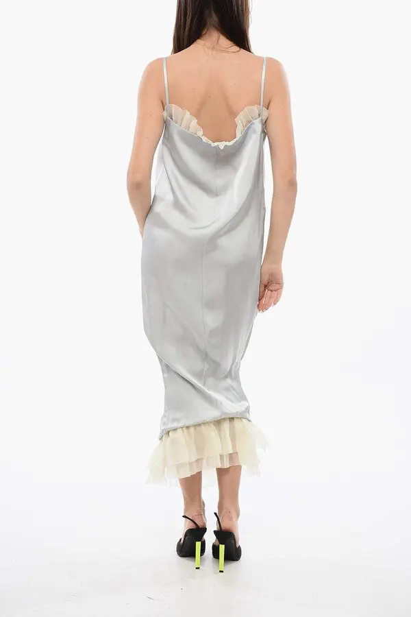 Off-White Ruffle-trim Bandeau Midi Dress