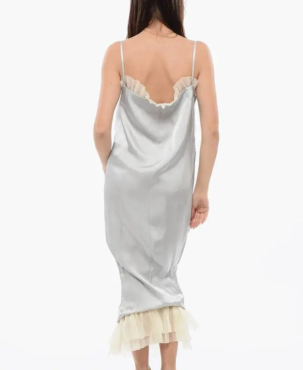 Off-White Ruffle-trim Bandeau Midi Dress