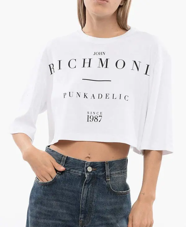 John Richmond Logo-print Cropped T-shirt