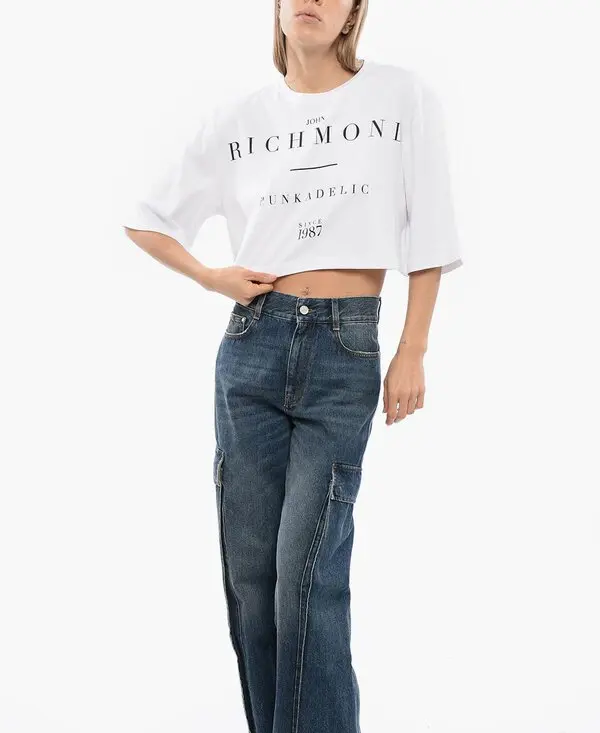 John Richmond Logo-print Cropped T-shirt