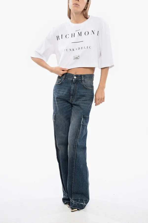 John Richmond Logo-print Cropped T-shirt