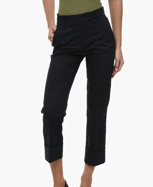 QL2 QUELLEDUE Turn-up-cuff Cropped Trousers