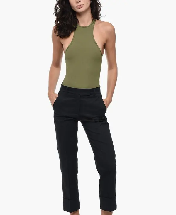 QL2 QUELLEDUE Turn-up-cuff Cropped Trousers