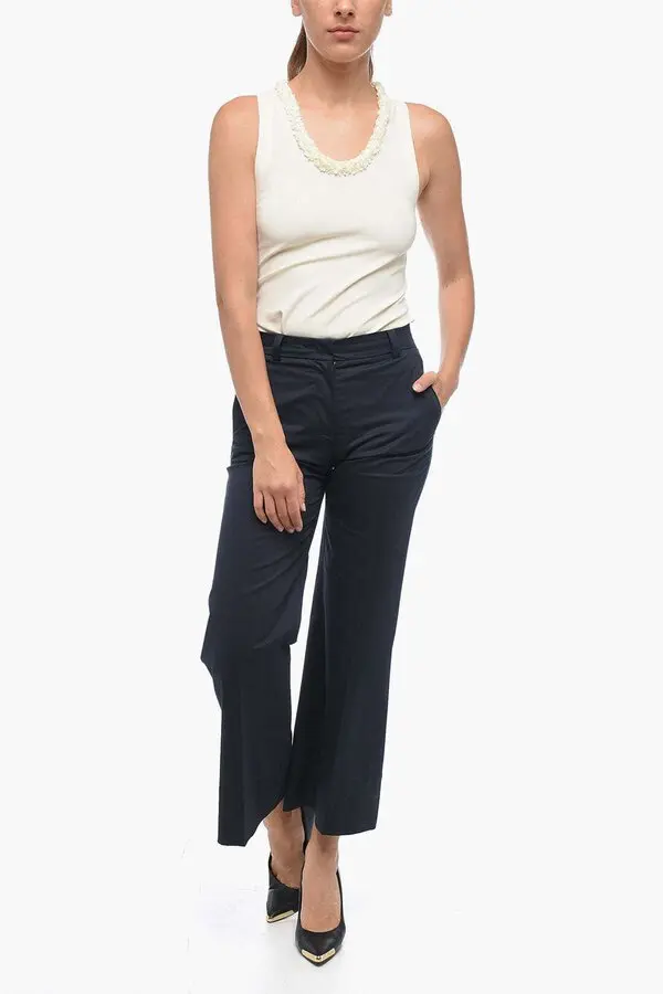 QL2 QUELLEDUE Melody Wide-leg Cotton Trousers