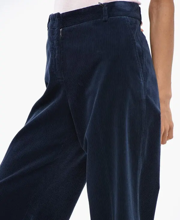 QL2 QUELLEDUE Melody Ribbed-velour Wide-leg Trousers