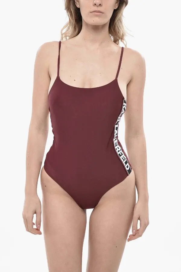 Karl Lagerfeld Logo-jacquard One-piece Swimsuit