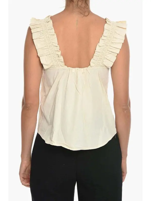 Samsøe Samsøe Ruffled Square-neck Blouse