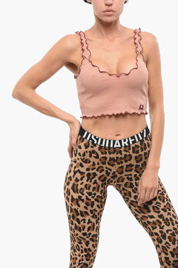 Dsquared2 Crop Top With Embroidered Logo