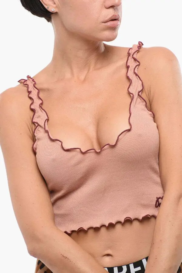 Dsquared2 Crop Top With Embroidered Logo