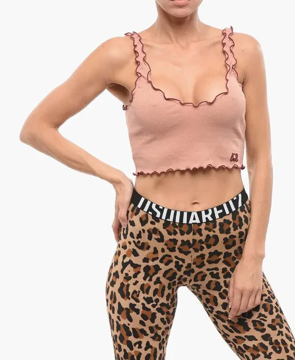 Dsquared2 Crop Top With Embroidered Logo