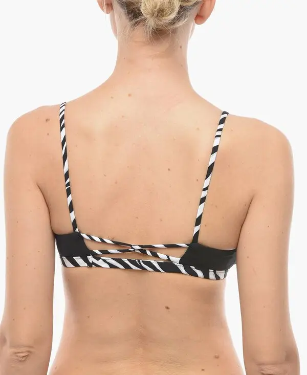 Karl Lagerfeld Triangle Bikini Top With Animal-print Details