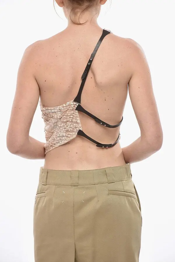 Dsquared2 Sequin-embellished One-shoulder Top