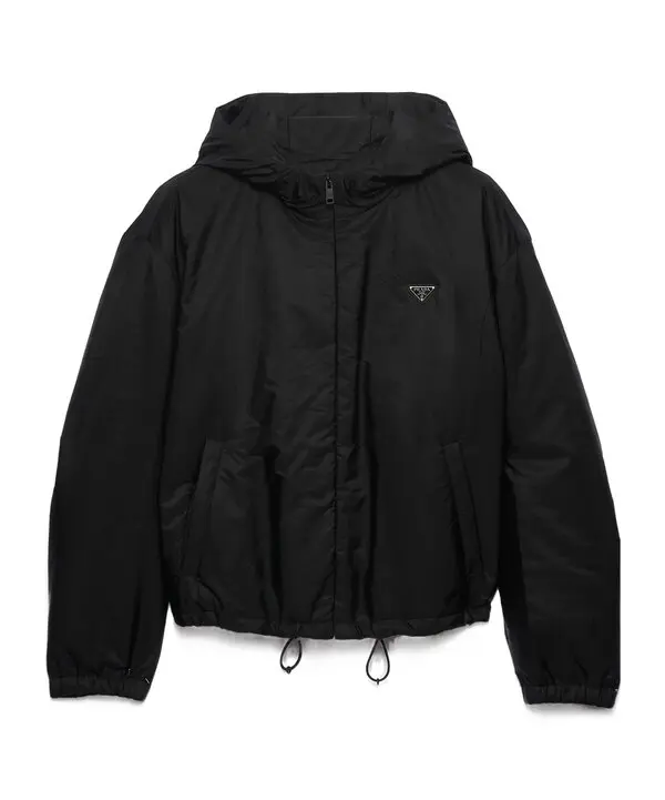 Prada Hooded Lightweight Re-nylon Blouson Jacket - Black