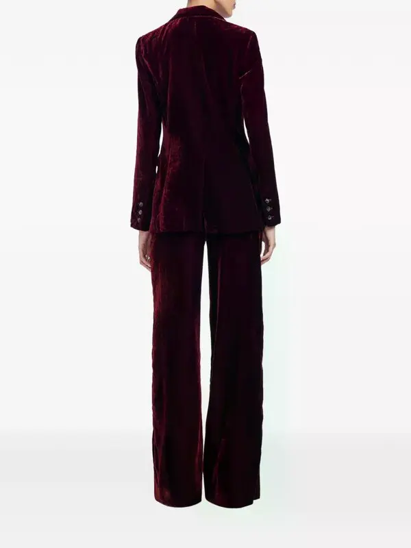 Lela Rose Molly Crushed-velvet Trousers