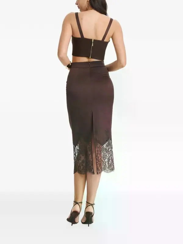 IL VOLO Alma Silk Satin Bustier Top - Brown