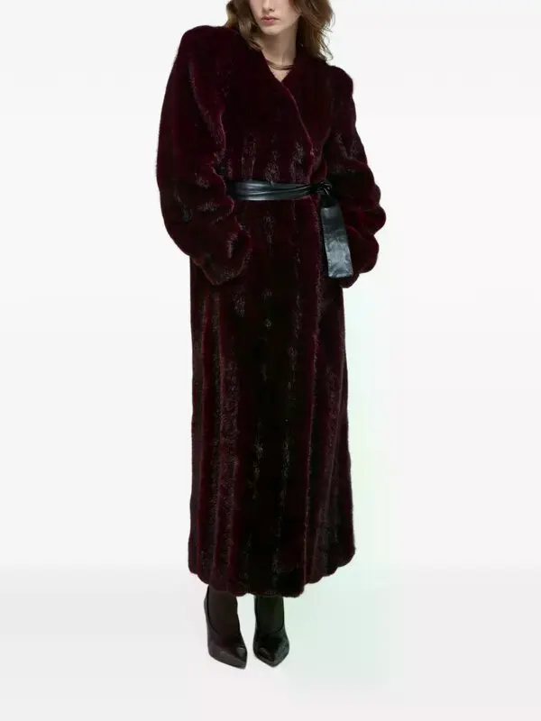DUCIE Olivia Belted Faux-fur Coat