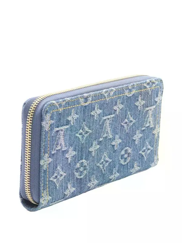 LOUIS VUITTON 2000-2026 Takashi Murakami Monogram Denim Cherry Zippy Wallet Long Wallets