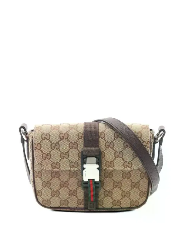 Gucci 2016-2026 Gg Canvas Web Buckle Flap Crossbody Bag