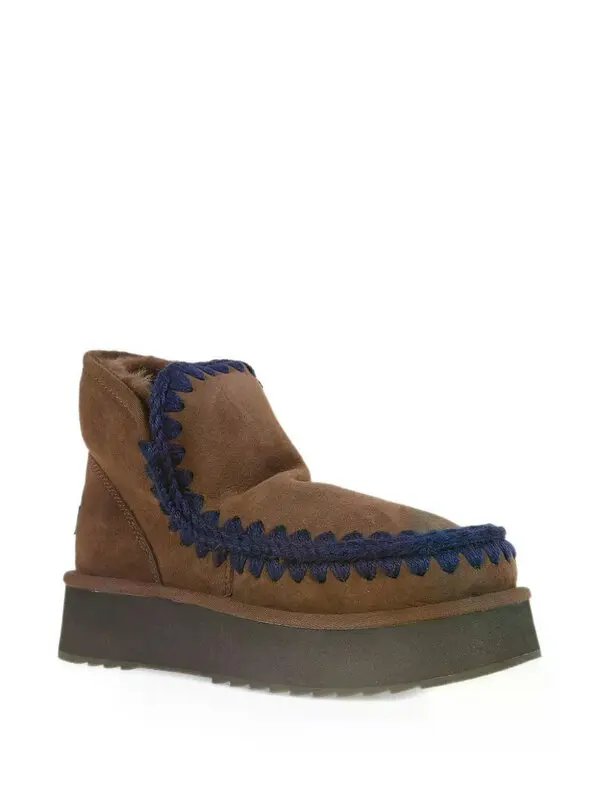 Mou Mini Eskimo Crochet-trim Platform Ankle Boots