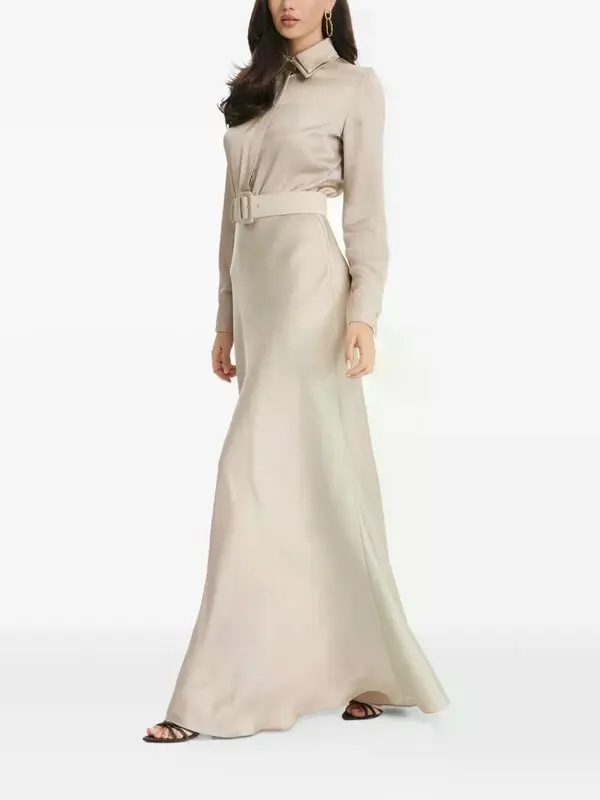 IL VOLO Kate Belted Silk Maxi Dress