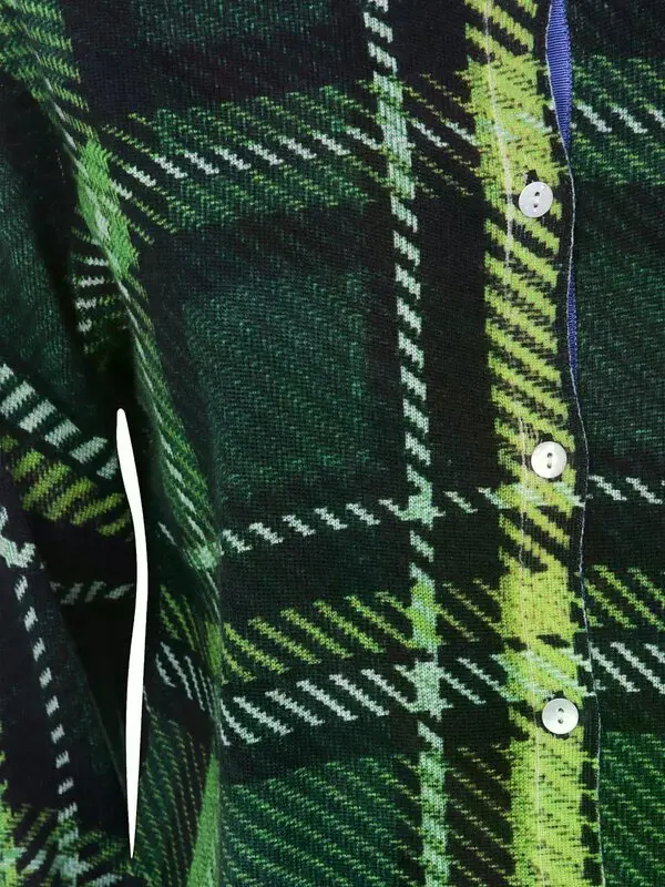 IN BED WITH YOU Tartan-check Merino Cardigan