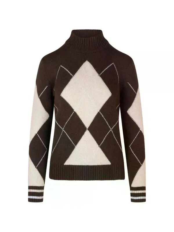 GRAN SASSO Argyle Intarsia-knit Sweater - Brown