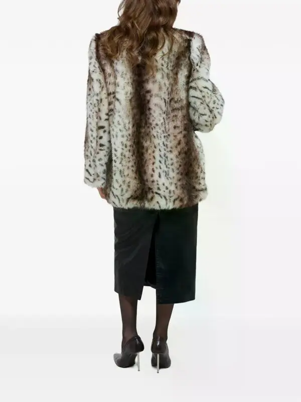 DUCIE Sylvia High-collar Faux-fur Coat