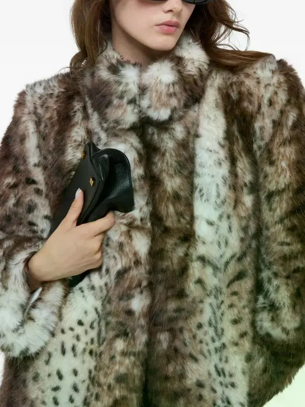 DUCIE Sylvia High-collar Faux-fur Coat