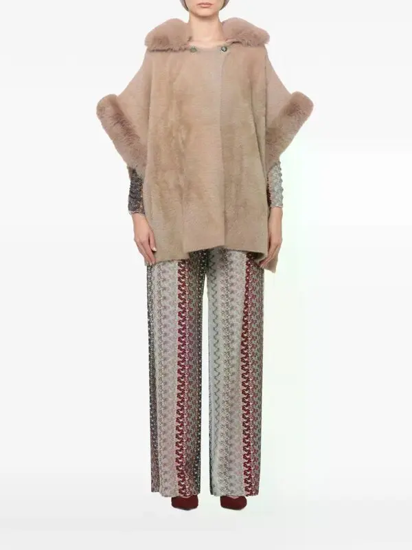 Pho Firenze Faux-fur Trim Cape-style Jacket