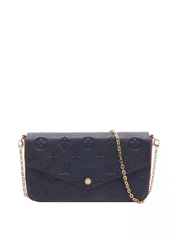 LOUIS VUITTON 2018 Monogram Empreinte Pochette Felicie Crossbody Bag - Blue