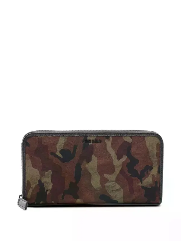 Prada 2010-2026 Tessuto Camouflage Wallet Long Wallets